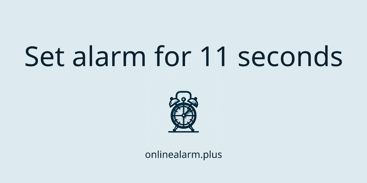 Set alarm for 11 seconds 👍
