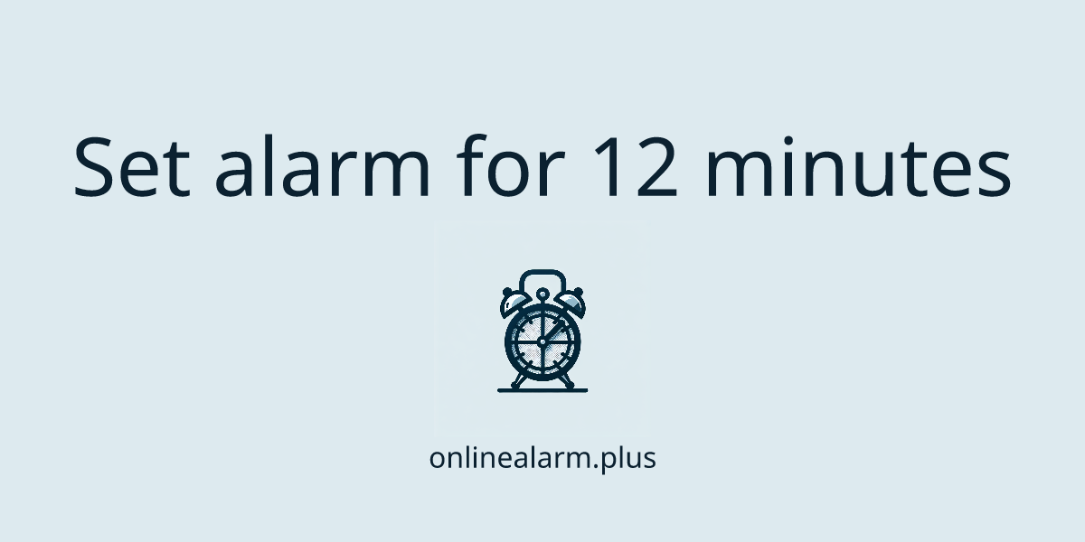 Set alarm for 12 minutes 👍