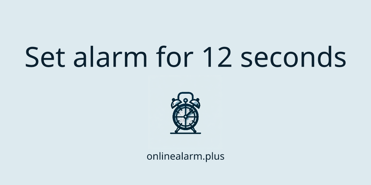 Set alarm for 12 seconds 👍
